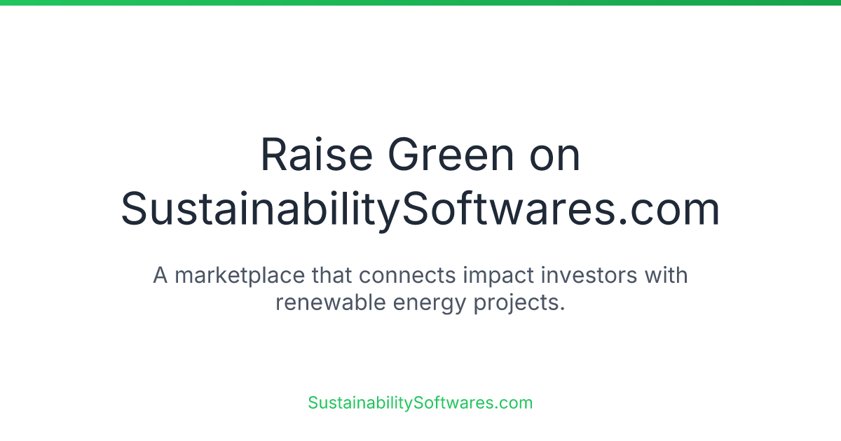 Raise Green - Sustainability Software